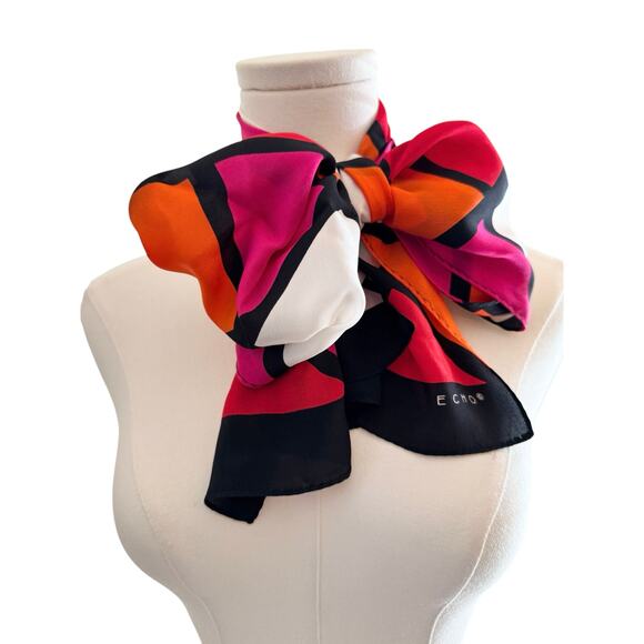 Echo | Accessories | Echo Silk Scarf Vintage Retro Geometric Bold ...